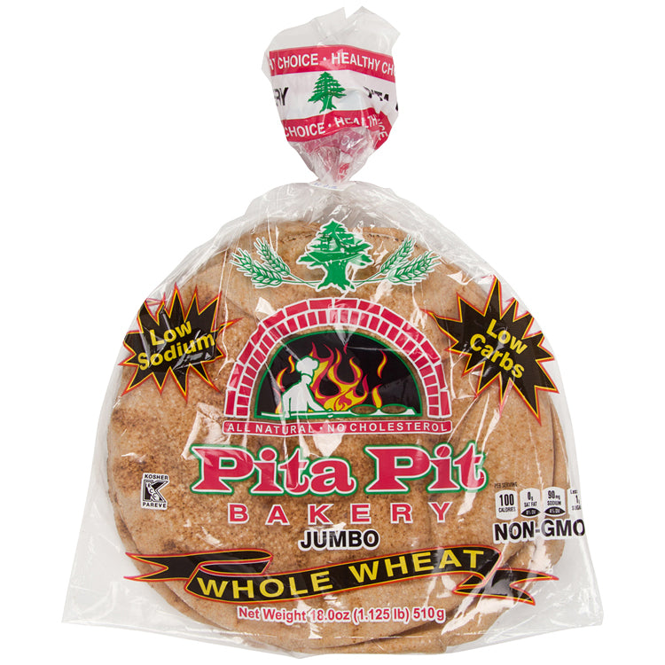 Authentic Pita Bread whole wheat 18oz - Pita Pit Bakery